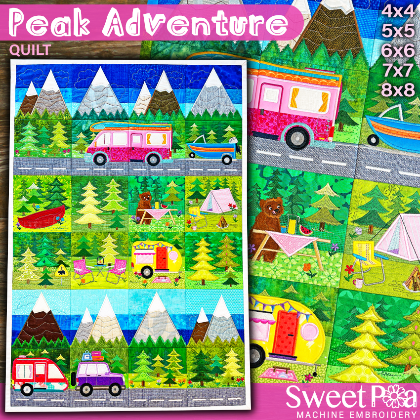 Peak Adventures Quilt 4x4 5x5 6x6 7x7 8x8