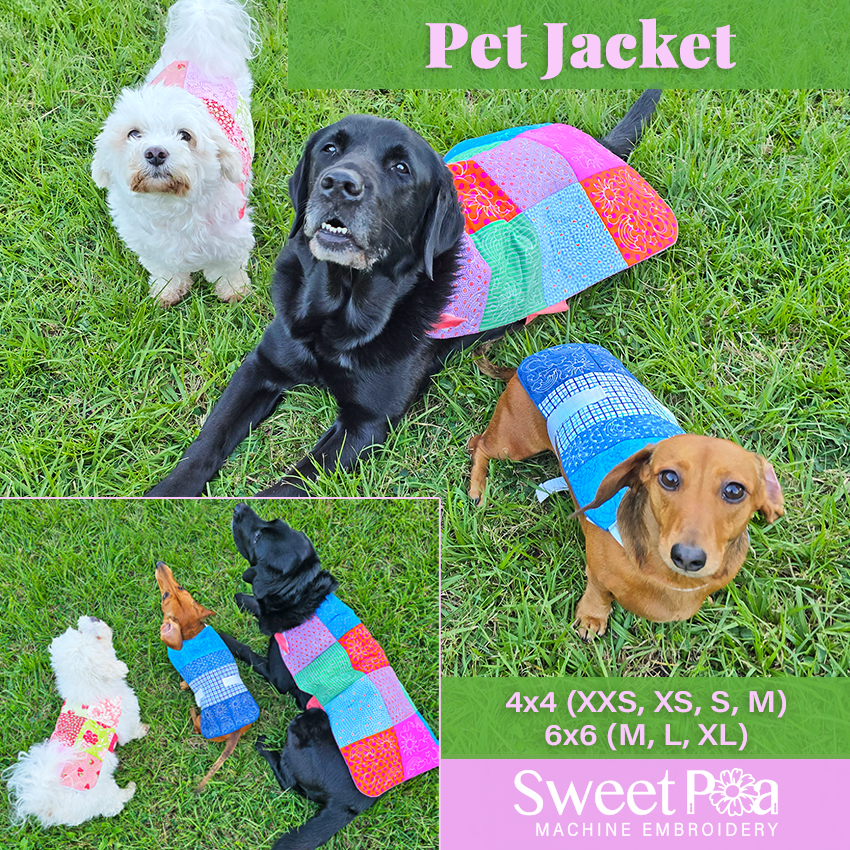 Dog or Cat ITH Pet Jacket Design