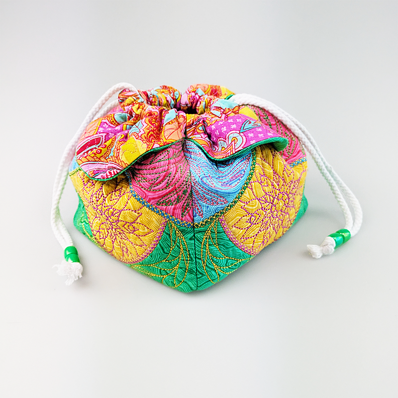 Machine Embroidery Design ITH - Petal Drawstring Gift Bag