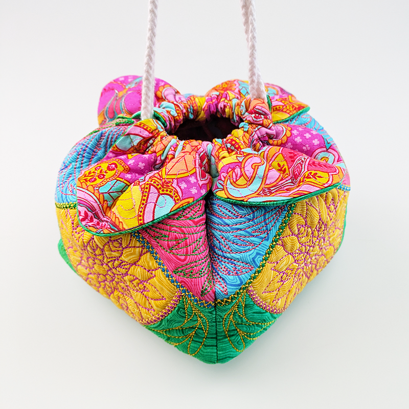 Machine Embroidery Design ITH - Petal Drawstring Gift Bag