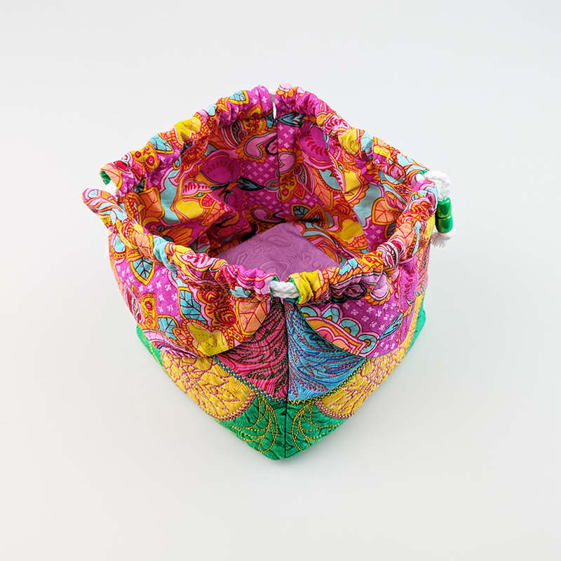 Machine Embroidery Design ITH - Petal Drawstring Gift Bag