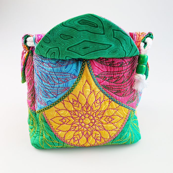 Machine Embroidery Design ITH - Petal Drawstring Gift Bag