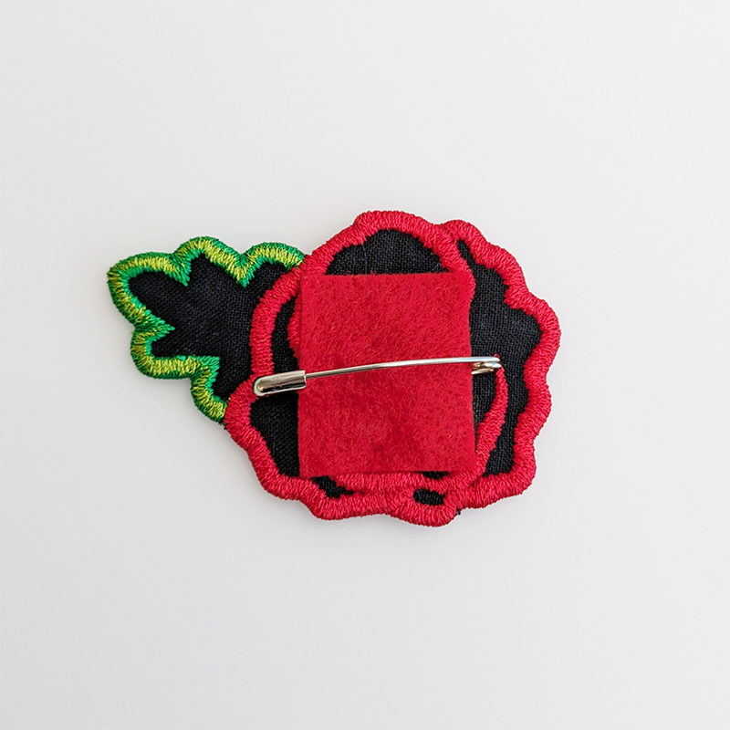 Machine Embroidery Design ITH - Poppy Brooch 4x4