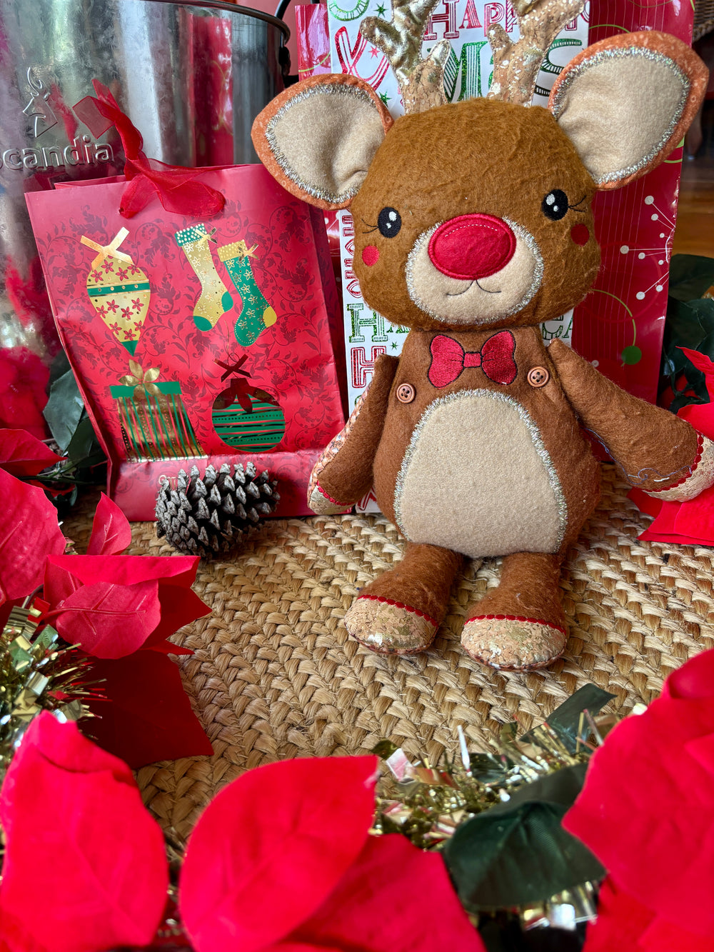 In The Hoop Embroidery - Reindeer Stuffed Toy