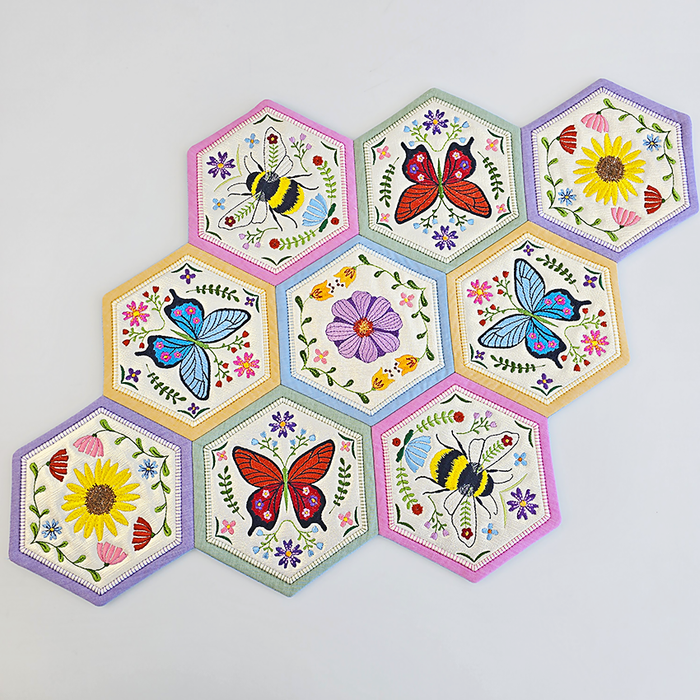 Spring Hexagon Runner ITH Design
