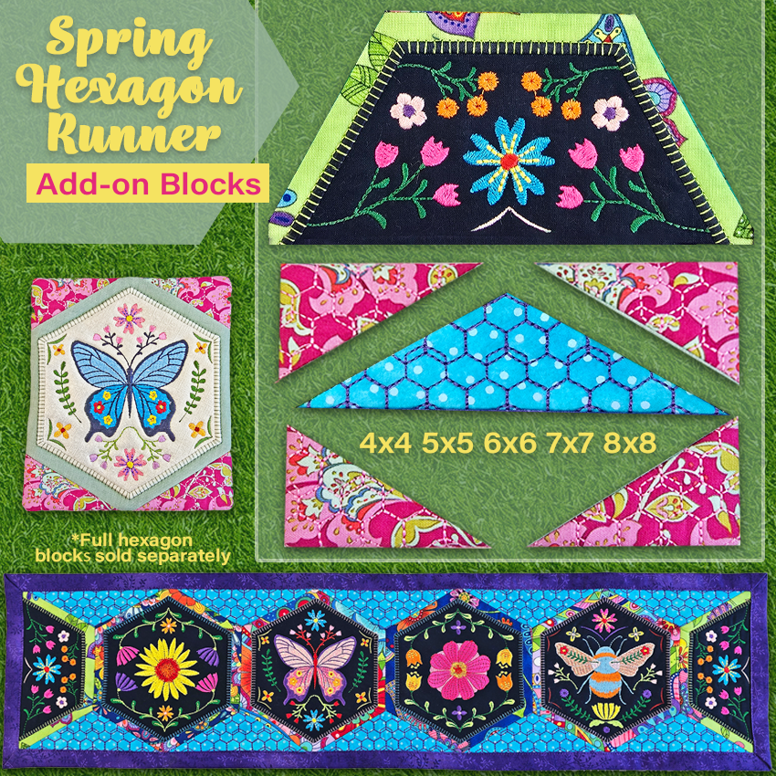 Spring Hexagon ITH Add On Blocks