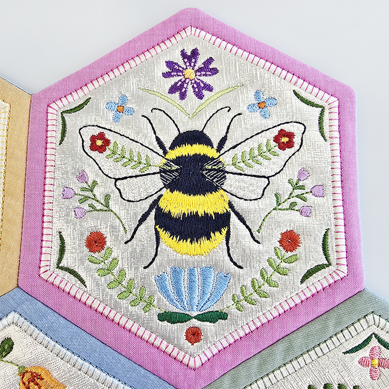 Spring Hexagon Runner ITH Design