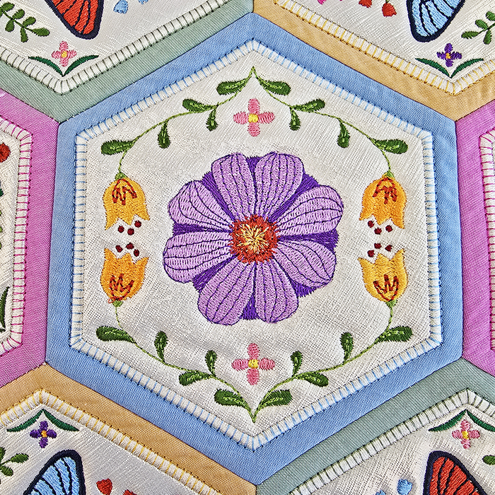 Spring Hexagon Runner ITH Design