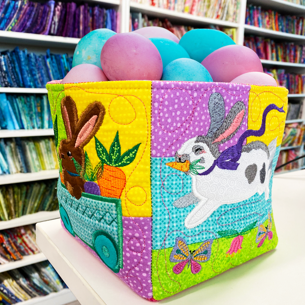 Machine Embroidery Design - Bunny Box 4x4 5x5 6x6 7x7 8x8