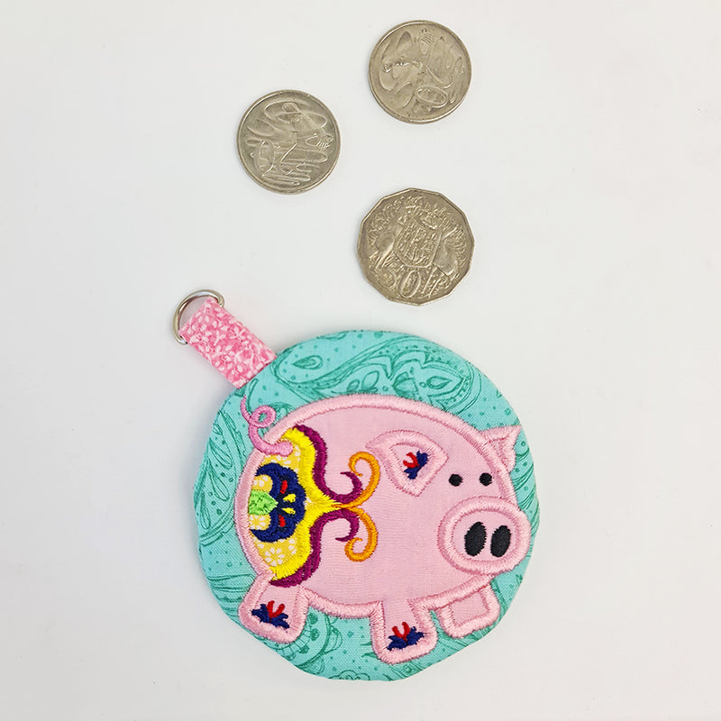 Folk Art Pig Purse