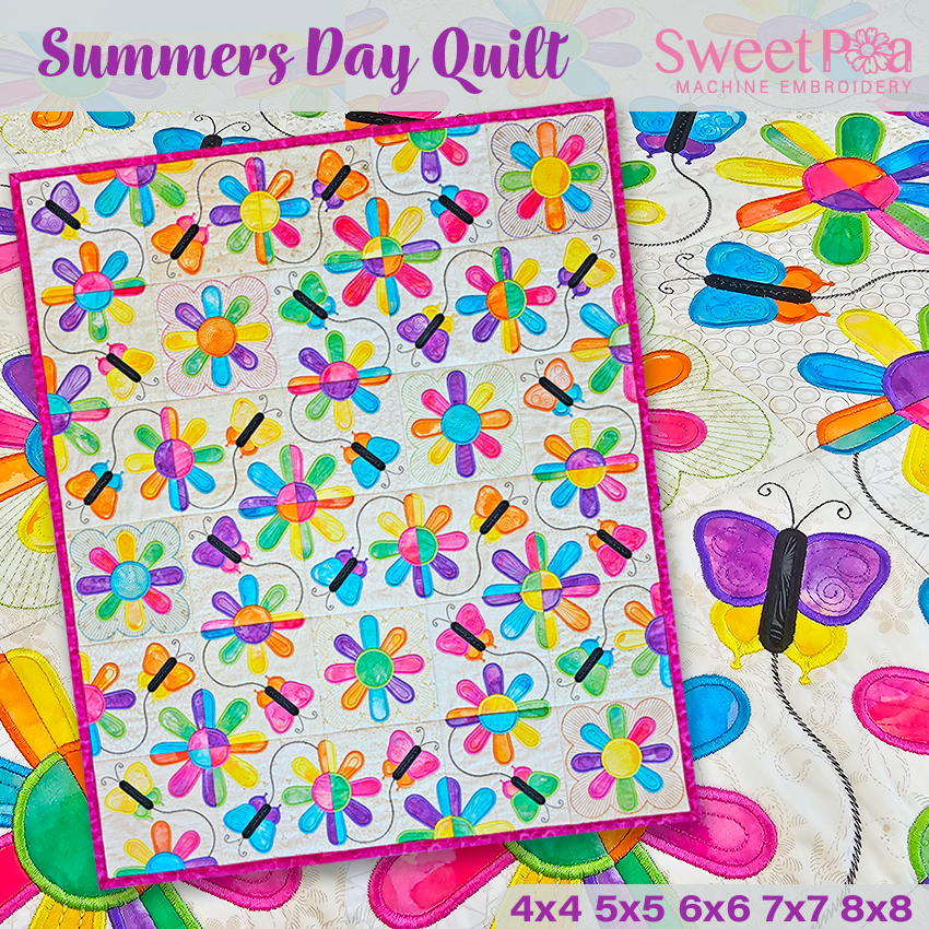 Machine Embroidery Design ITH - Summers Day Quilt