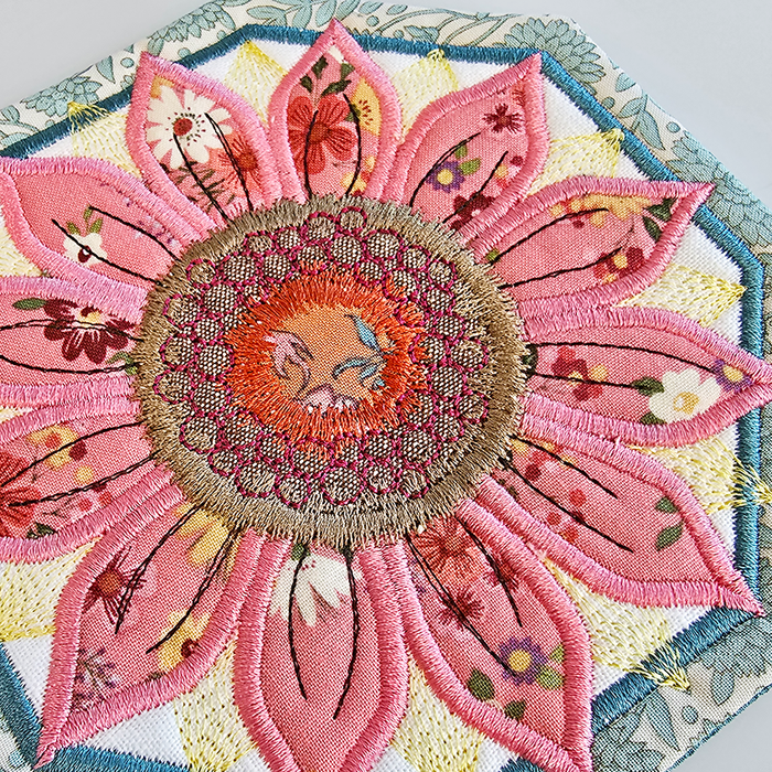 Sunflower Coaster Design Made ITH