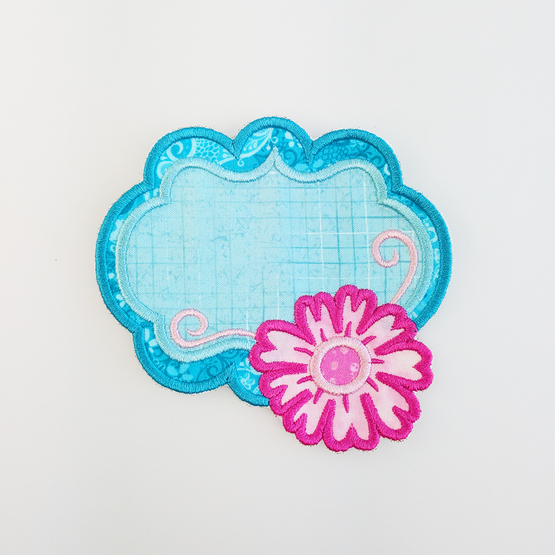 Sweet Pea Flower Quilt Labels ITH Design