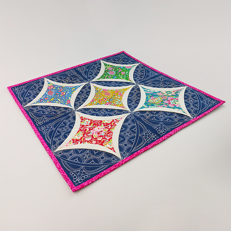 Traditional Cathedral window Quilt machine embroidery designs ITH