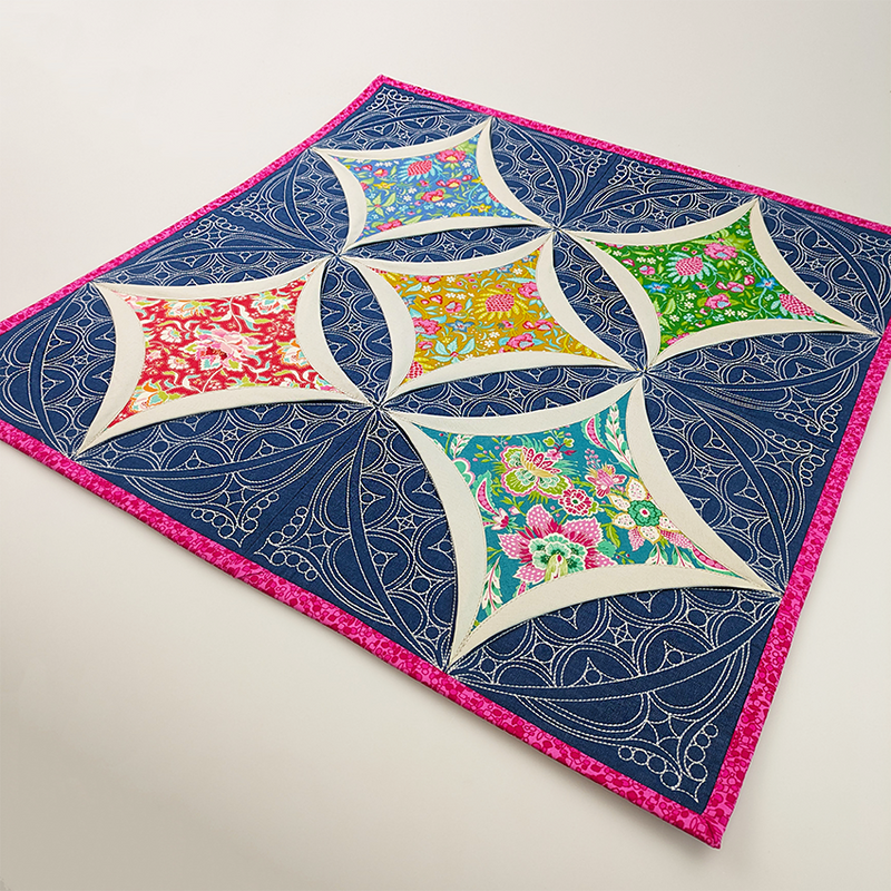 Traditional Cathedral window Quilt machine embroidery designs ITH