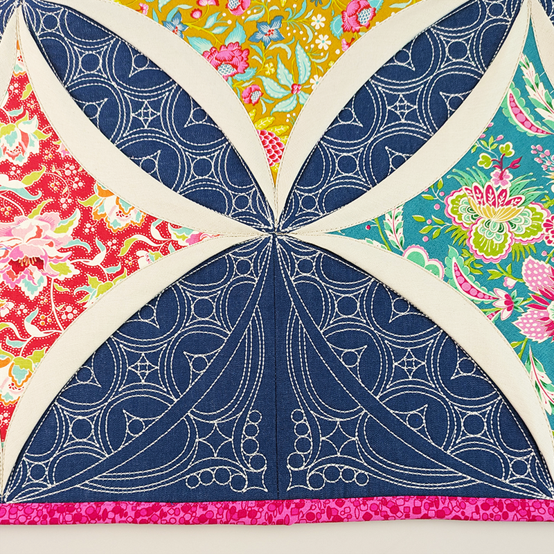 Traditional Cathedral window Quilt machine embroidery designs ITH