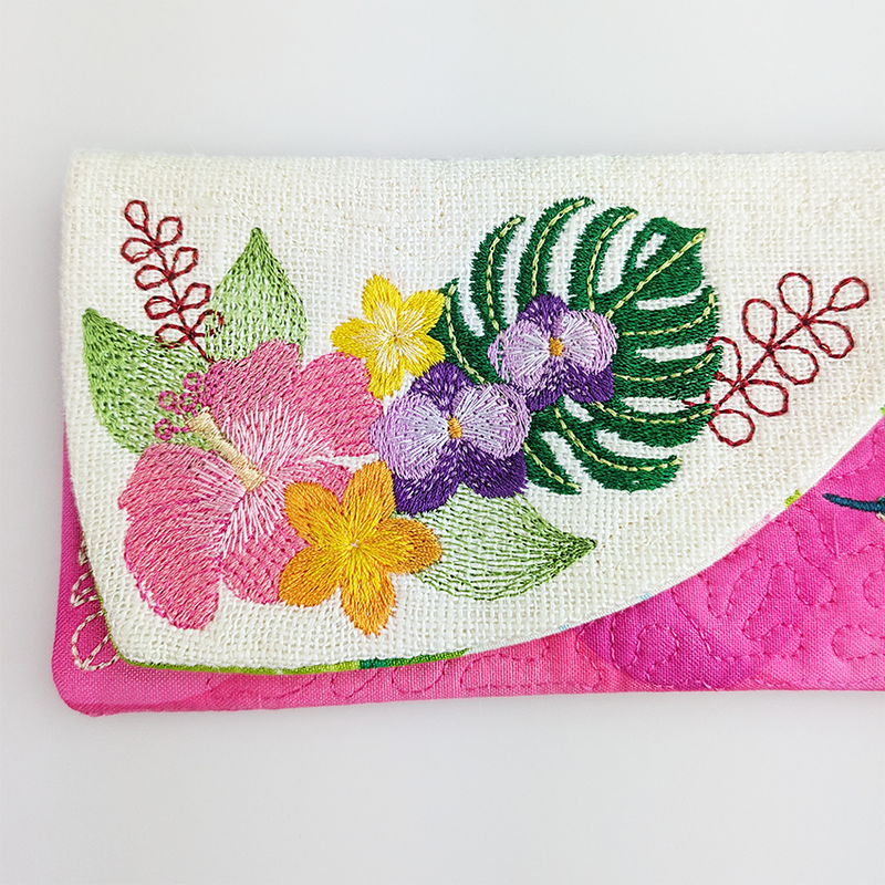 Tropical Flowers ITH Glasses Case Design