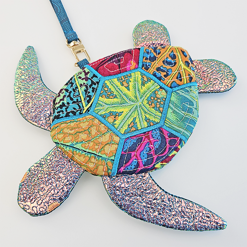 Embroidery Design - Turtle Zipper Purse