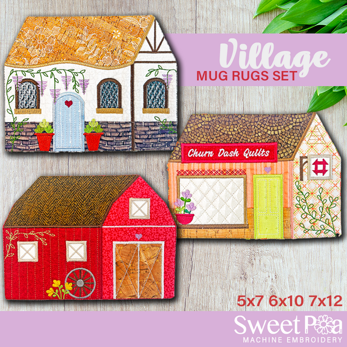 Village Mug Rug Set