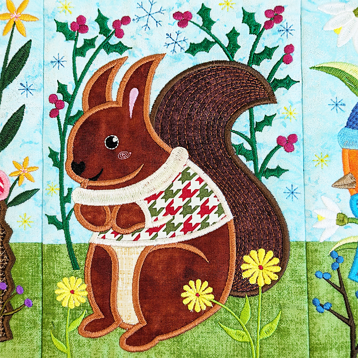Winter Animals Table Runner ITH Design