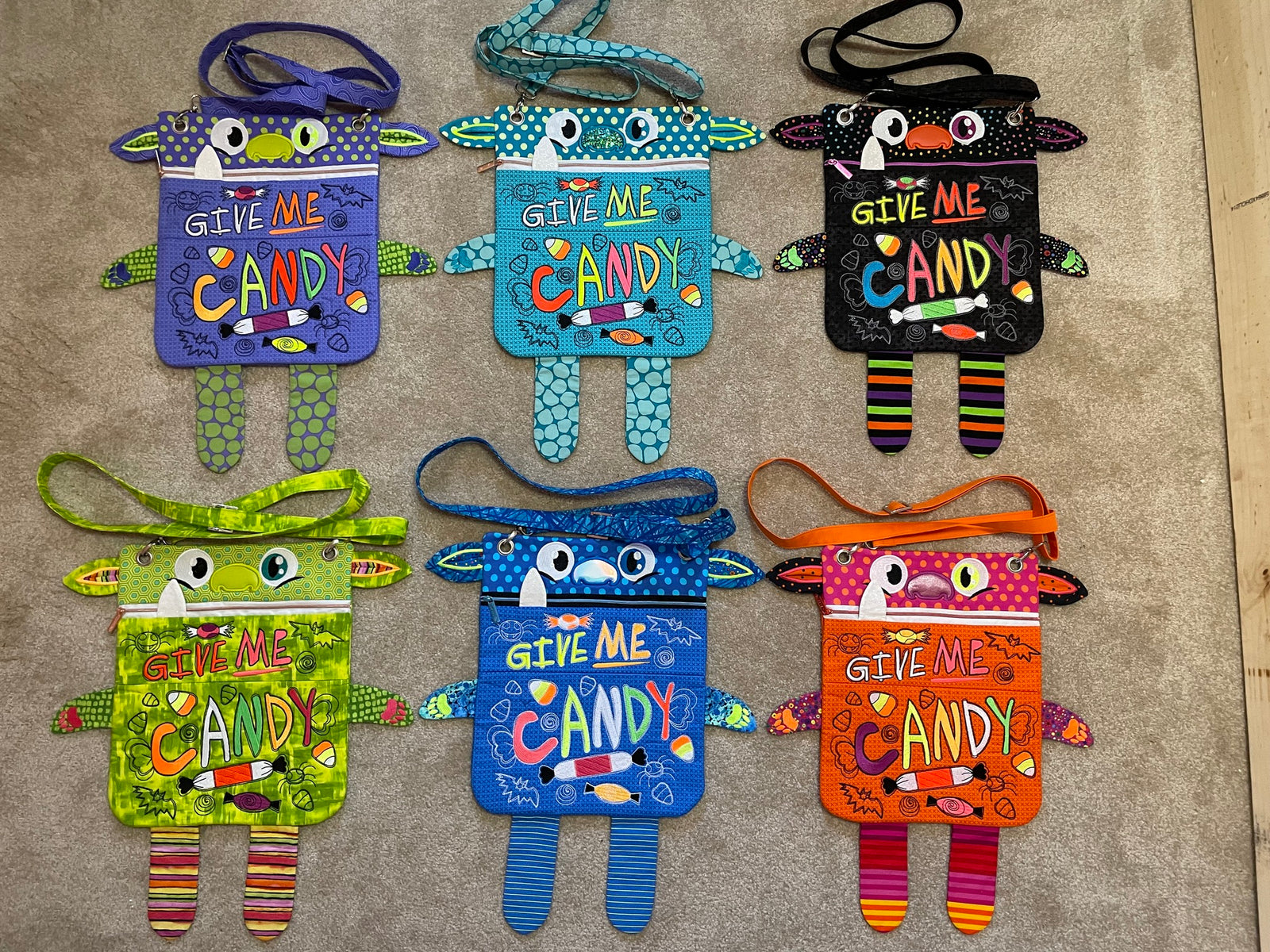 Candy Monster Treat Bag ITH Halloween Design