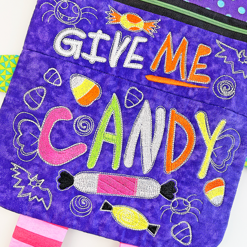 Candy Monster Treat Bag ITH Halloween Design