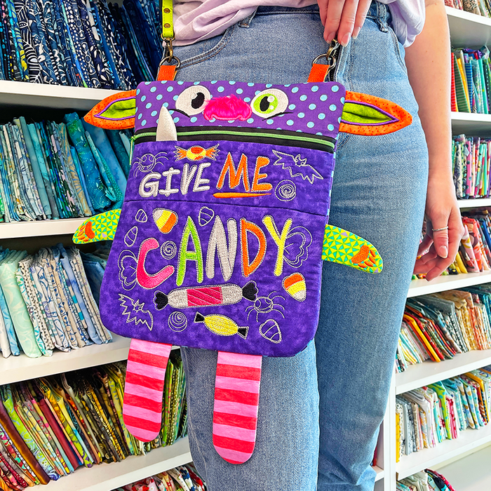 Candy Monster Treat Bag ITH Halloween Design