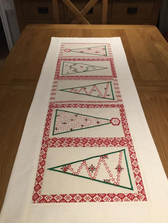 Embroidery Applique Designs - Christmas Tree Table Runner