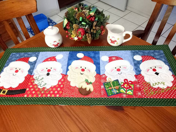 Christmas Embroidery Designs - Santa Table Runner