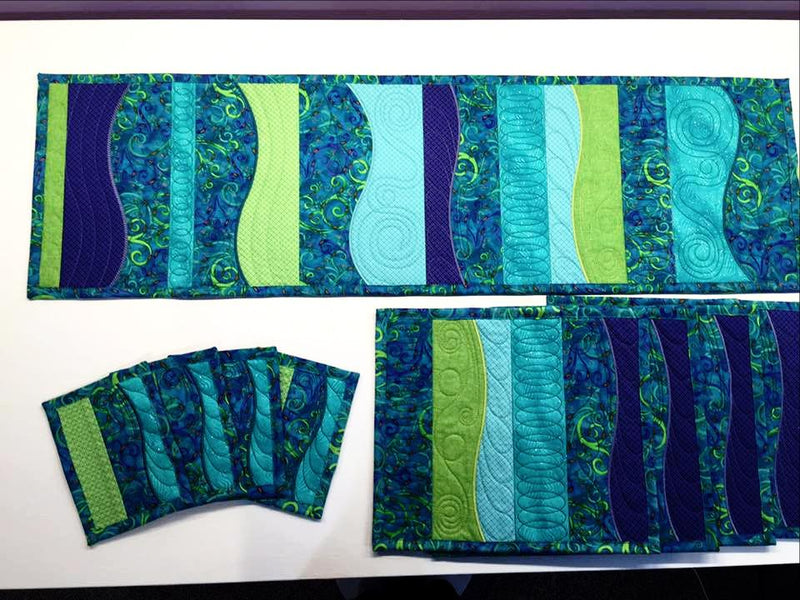 ITH Machine Embroidery Design - Freeform Table Runner