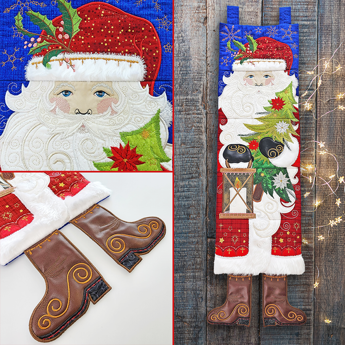 Father Christmas Hanger ITH Machine Embroidery Design