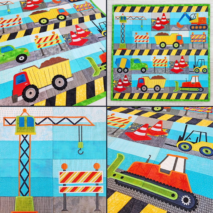 Under Construction Quilt 4x4 5x5 6x6 7x7