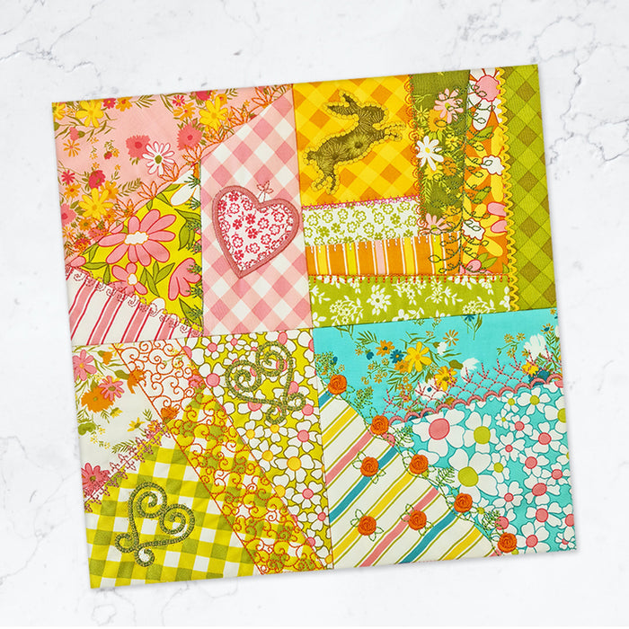 Crazy patchwork quilt blocks in the hoop machine embroidery design ITH