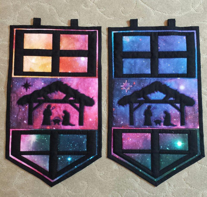 In the hoop machine embroidery - Nativity Scene Christmas Table Runner