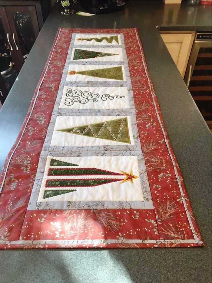 Embroidery Applique Designs - Christmas Tree Table Runner