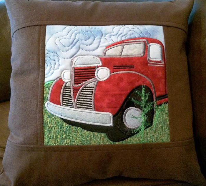 Machine Embroidery Ideas - Ute/ Truck Art Cushion