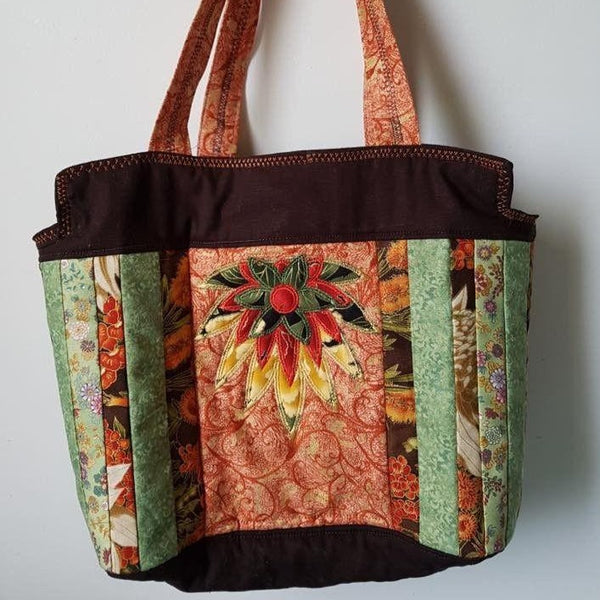 3d Flower Tote Bag in the Hoop machine Embroidery Design