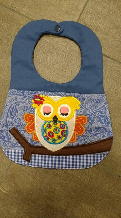 Owl Baby Bib - In The Hoop Machine Embroidery Design