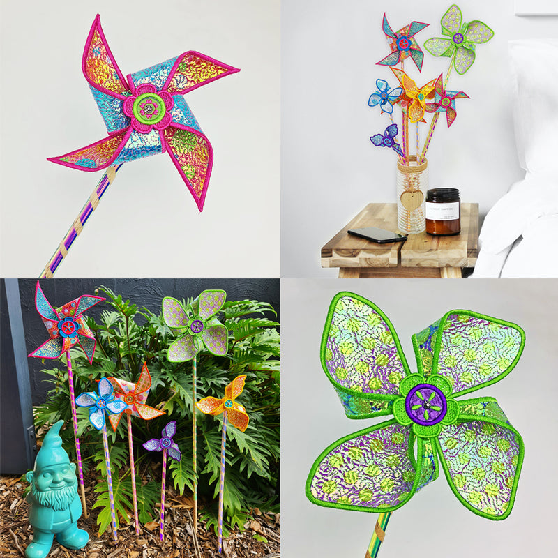 Seasonal ITH Embroidery Designs - Pinwheel Designs