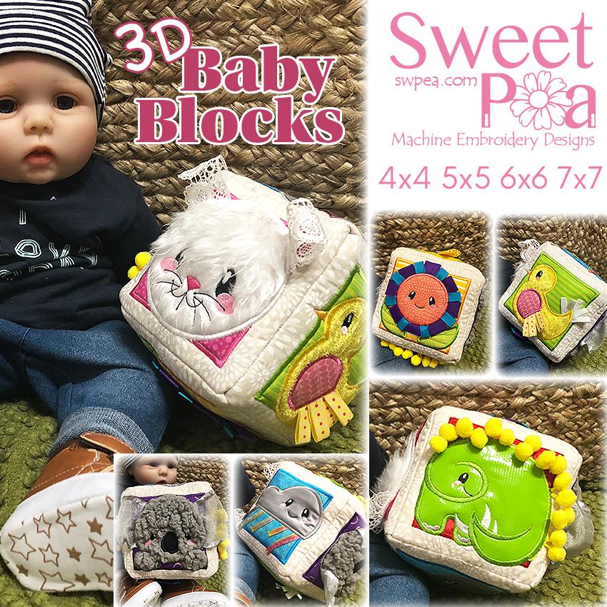 3D Baby Block in the Hoop Machine Embroidery Design