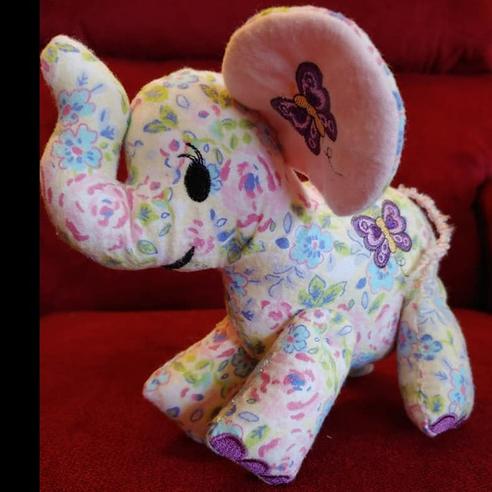 Elephant stuffy stuffed toy ITH in the hoop machine embroidery design