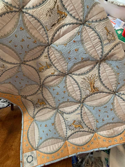 Designer Cathedral Windows Quilt in the hoop machine embroidery design