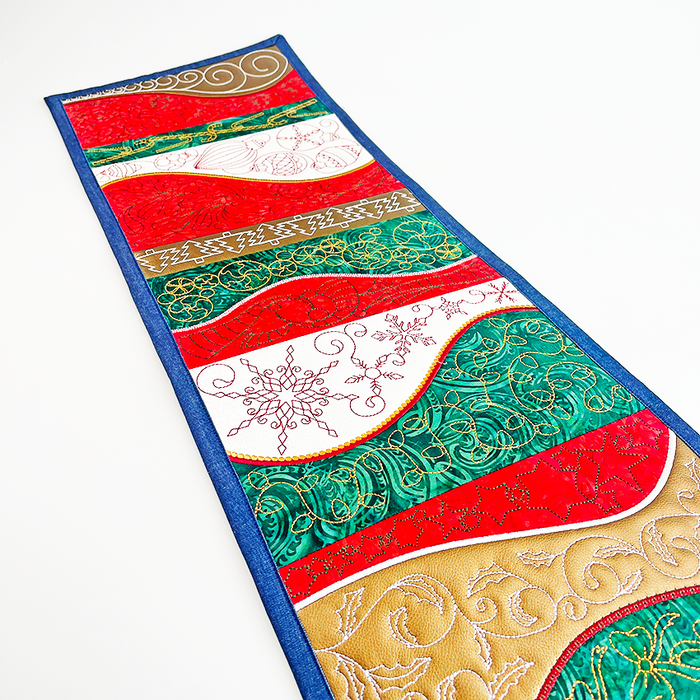 ITH Machine Embroidery Design - Christmas Freeform Table Runner