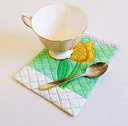 Machine Embroidery Design Download - Tulip Mug Rug