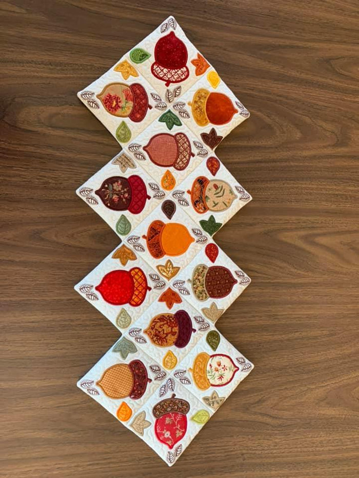 In The Hoop Embroidery Designs - Acorn Table Runner