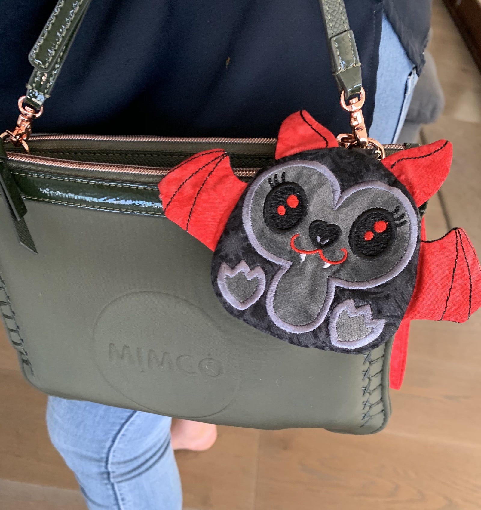Embroidery Ideas For Halloween - Vampire Bat Zipper Purse