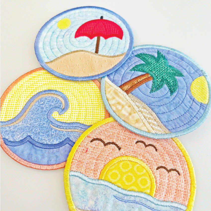 Beach Scene Coasters 4x4 5x5 6x6