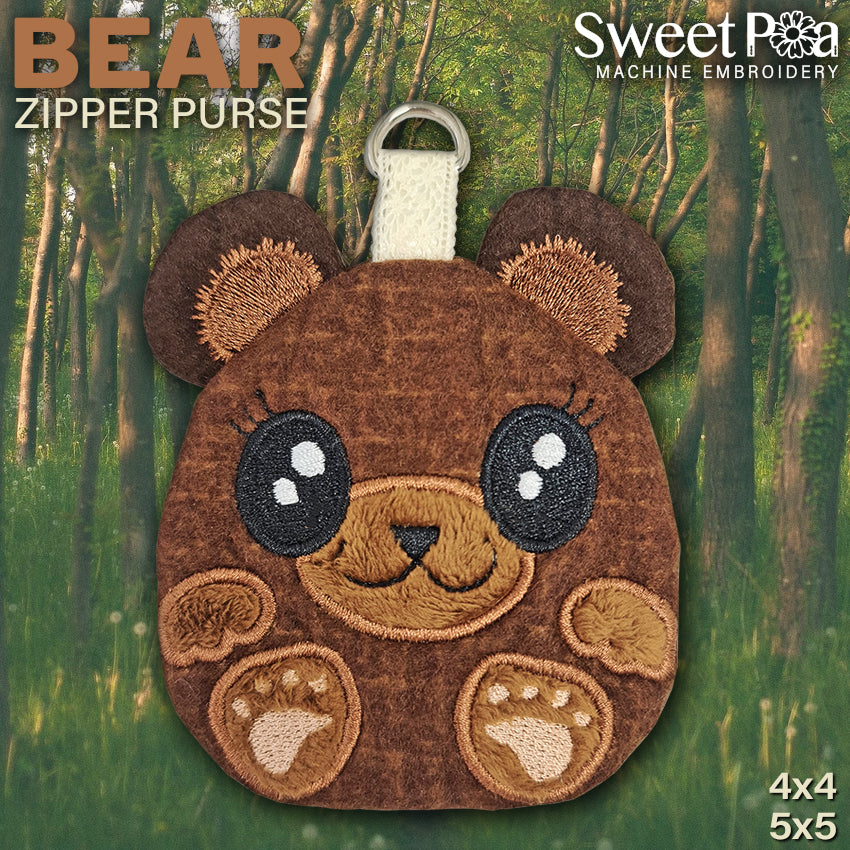 Embroidery Ideas - Bear Zipper Purse
