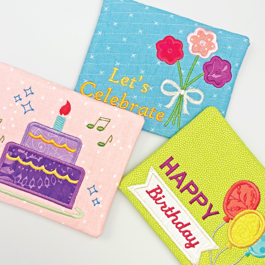 Embroidery Design ITH - Birthday Envelope Set