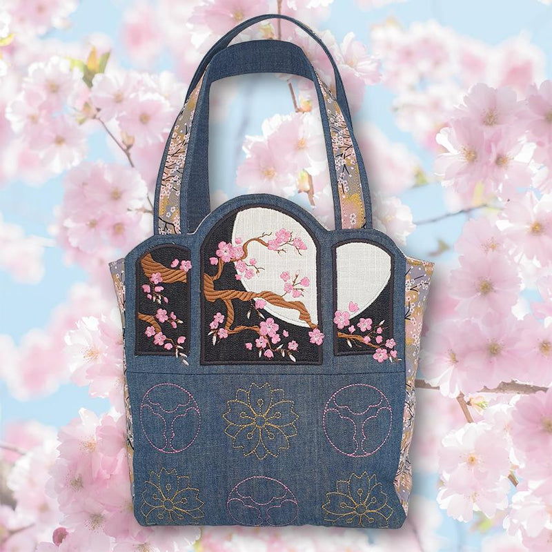 Cherry Blossoms Handbag ITH Machine Embroidery Design